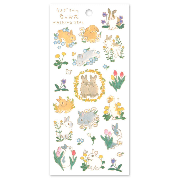 Stickers Seal Moriyama Motoko Bunny Spring Flower – Stick&Tape